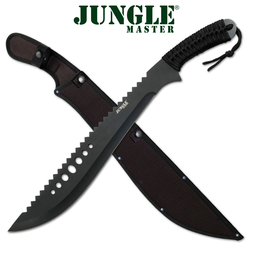 Jungle Master Sawback Machete w Paracord Handle | Powa Beam
