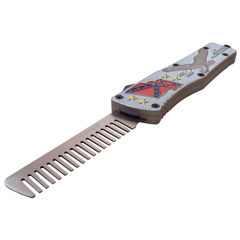 Tac Force Eagle Retractable Beard Comb w Glassbreaker | Powa Beam