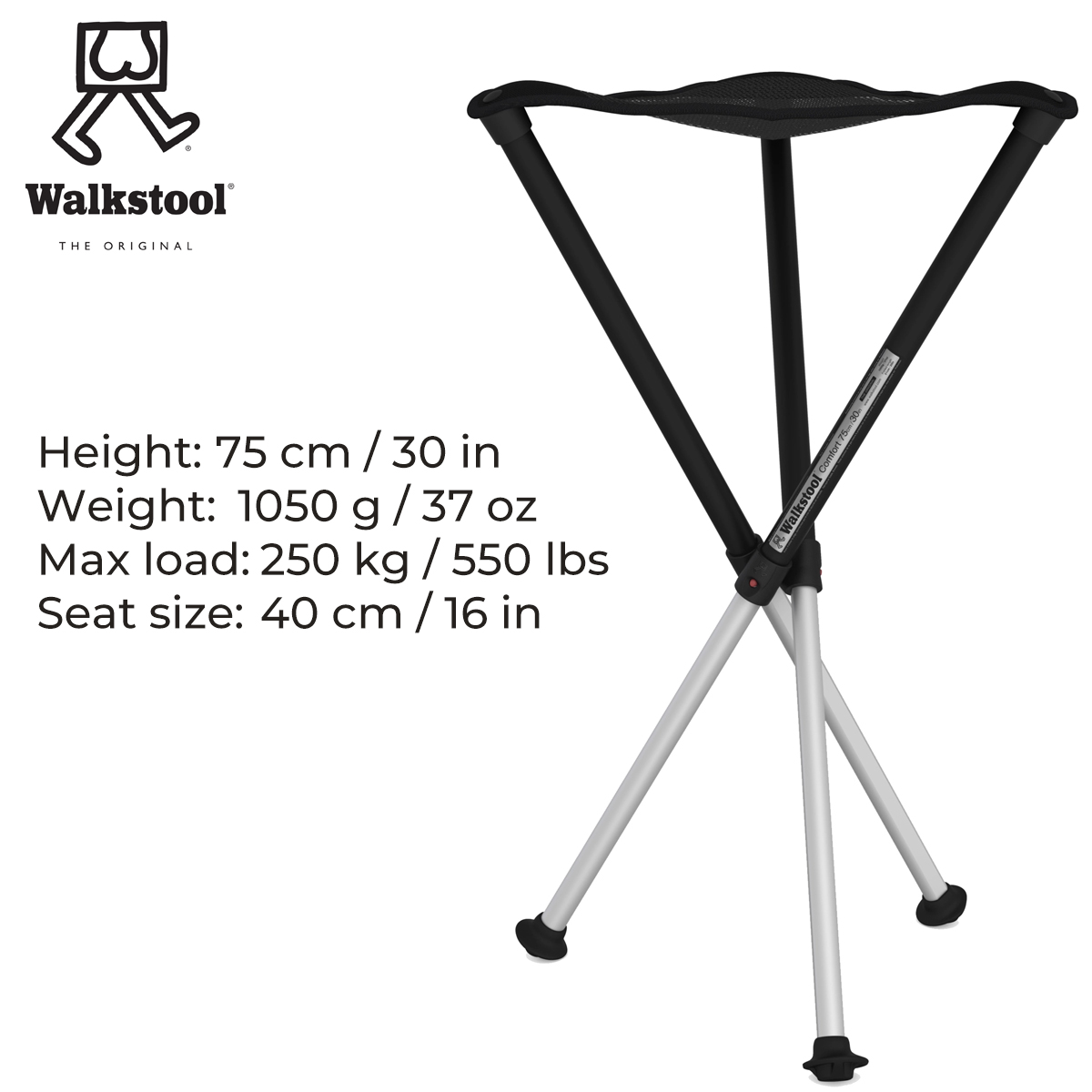 Walkstool Comfort 75 XXL Compact Portable Folding Stool