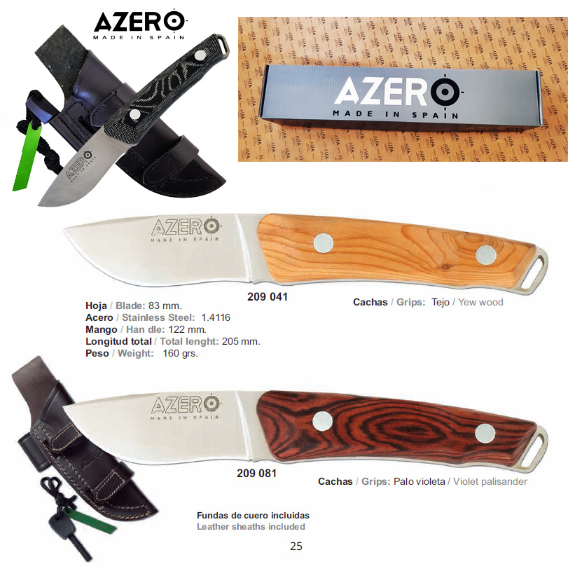 Azero Micarta Handle Knife w Firestarter - Powa Beam
